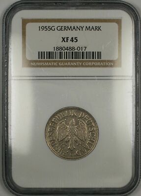 1955-G Germany 1 Mark German Coin NGC XF-45 JA | eBay