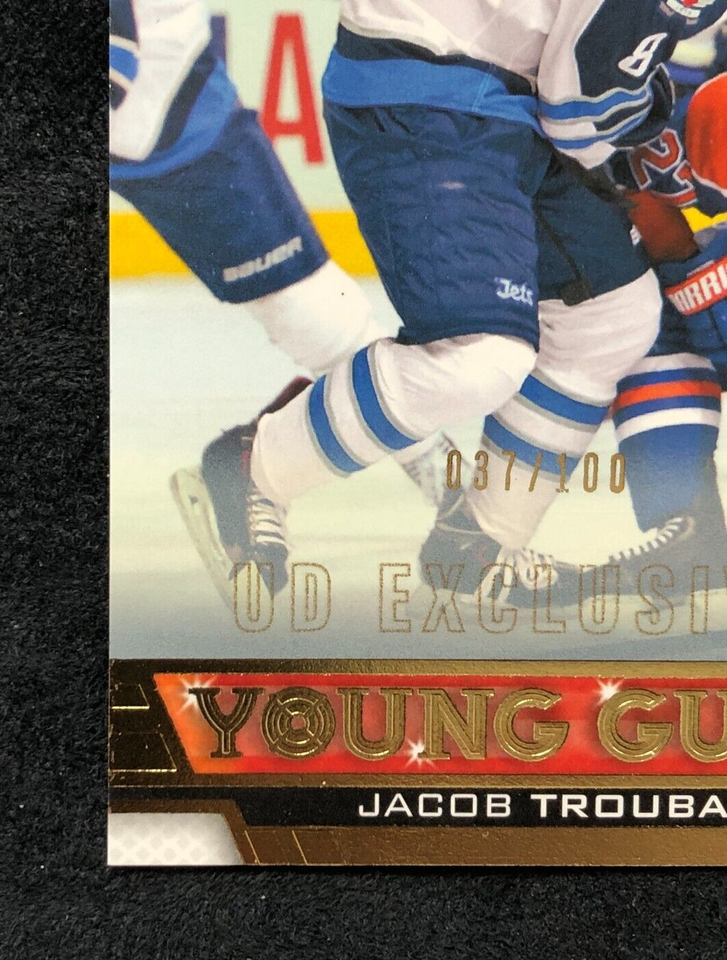 2013-14 UPPER DECK JACOB TROUBA #237 YOUNG GUNS EXCLUSIVES 037/100 ...