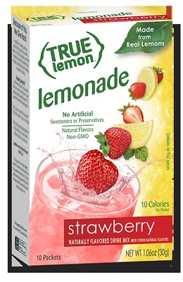 True Lemon Strawberry Lemonade Stevia Sweetened, 30 packets | eBay