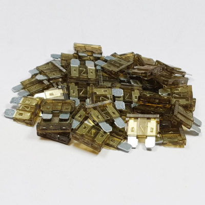 50x 7.5 Amp Dark Brown Standard Blade Fuses Amps A Fuse Car Van Auto ...