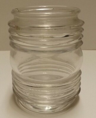 CLEAR RETRO UTILITY TYPE GLASS SHADE 4 3/4" TALL 3 1/4" FITTER NEW ...