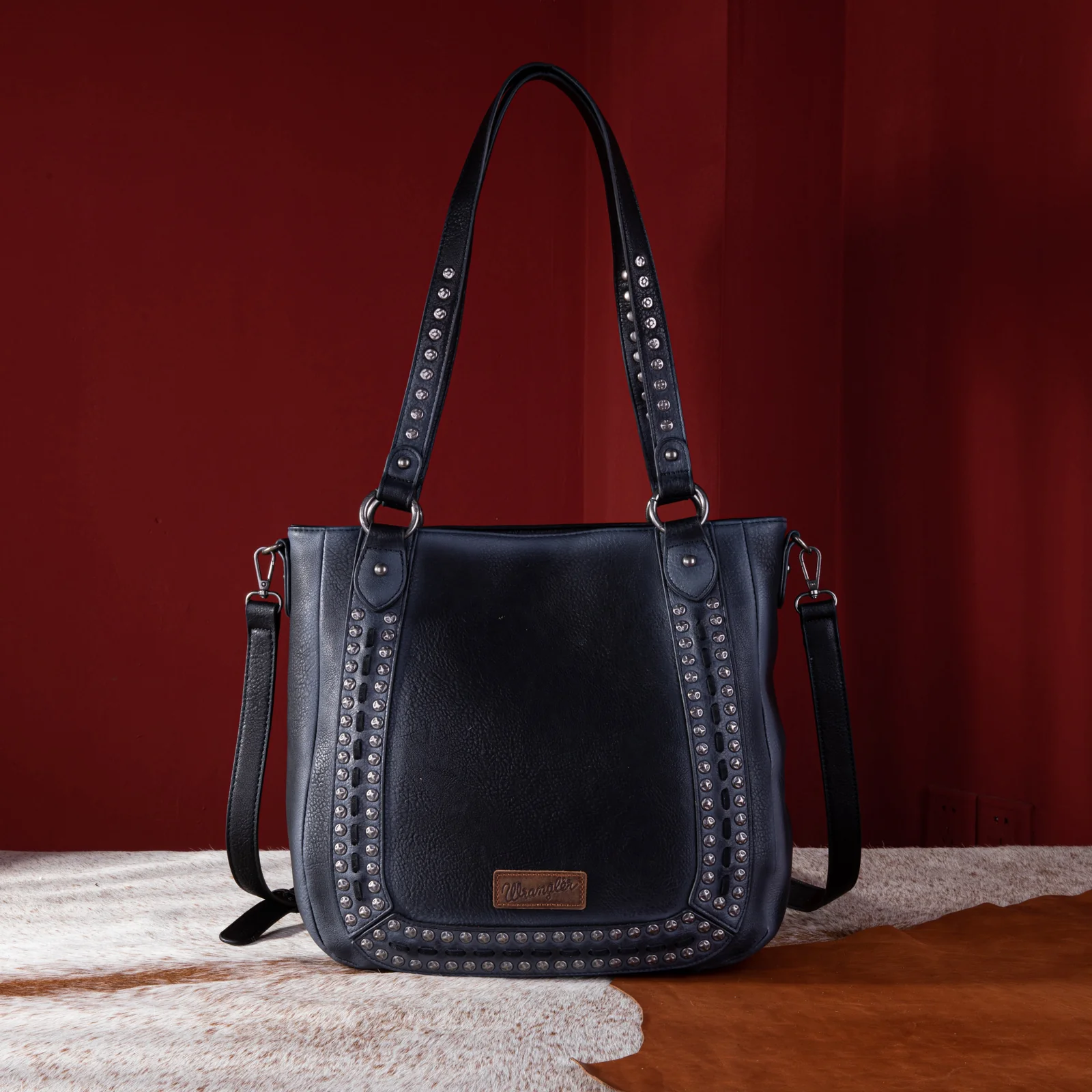 Wrangler Rivets Concealed Carry Oversize Tote Crossbody Black | eBay