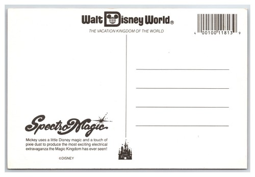 Disney World Spectro Magic Mickey Mouse Orlando FL UNP Continental ...