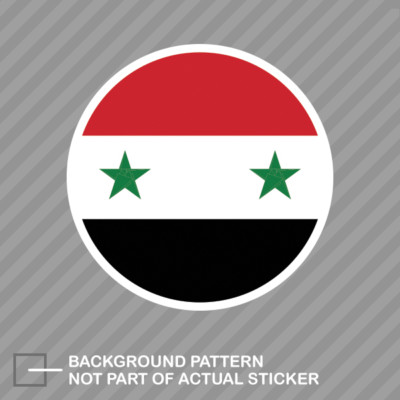 Round Syrian Flag Sticker Decal Vinyl Syria SYR SY | eBay