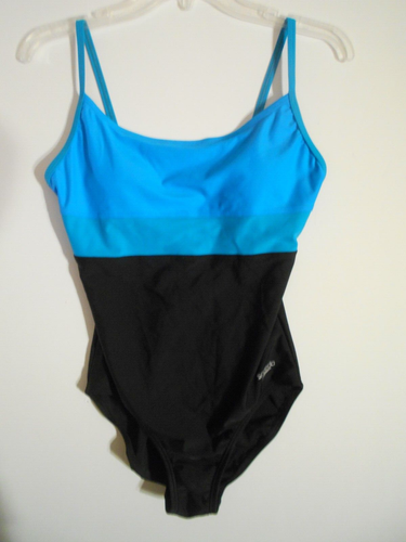 Speedo Womens Black Turquoise Green Size 6 Front Lined One Piece ...