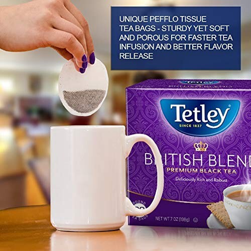 Tetley British Blend Premium Decaf Black Tea, Decaffeinated Tea, 40 Tea ...