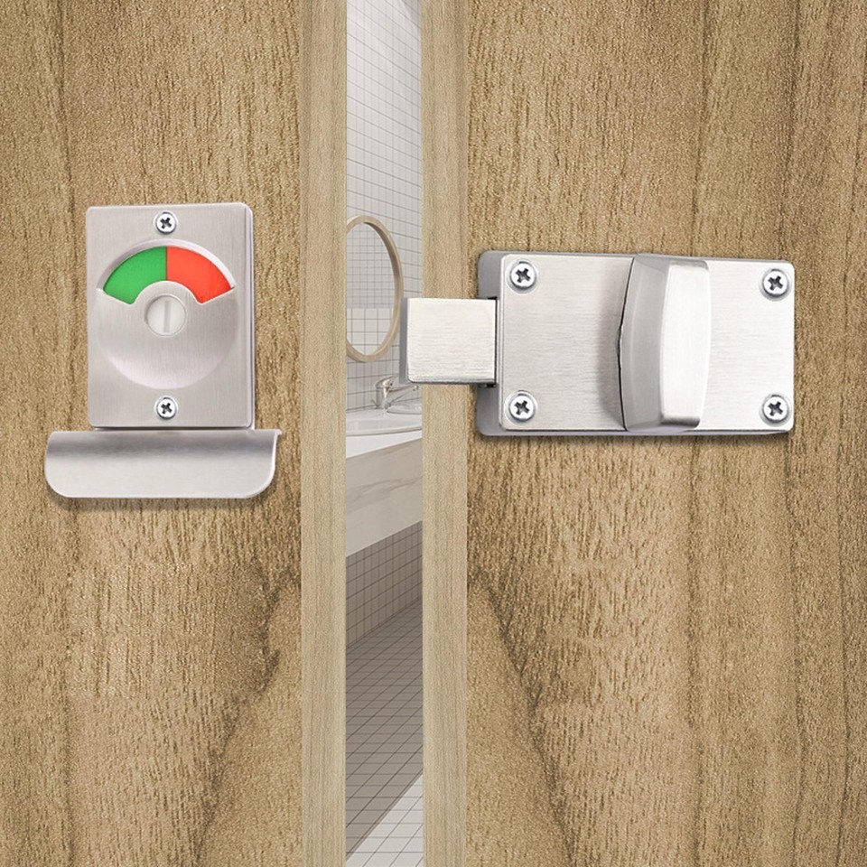 Partition Door Lock Latch Green and Red Indicator Lock for Restroom ...