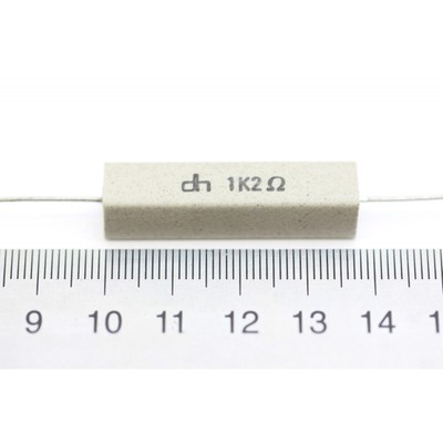 1 x RÉSISTANCE CÉRAMIQUE CIMENTÉE 1,2k 1K2 1,2K 8W DH AXIAL NOS (ancien ...