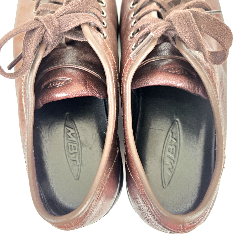 MBT Batini Lace Up Women's Shoes Size EU40 US9-9.5 Brown Leather Rocker ...