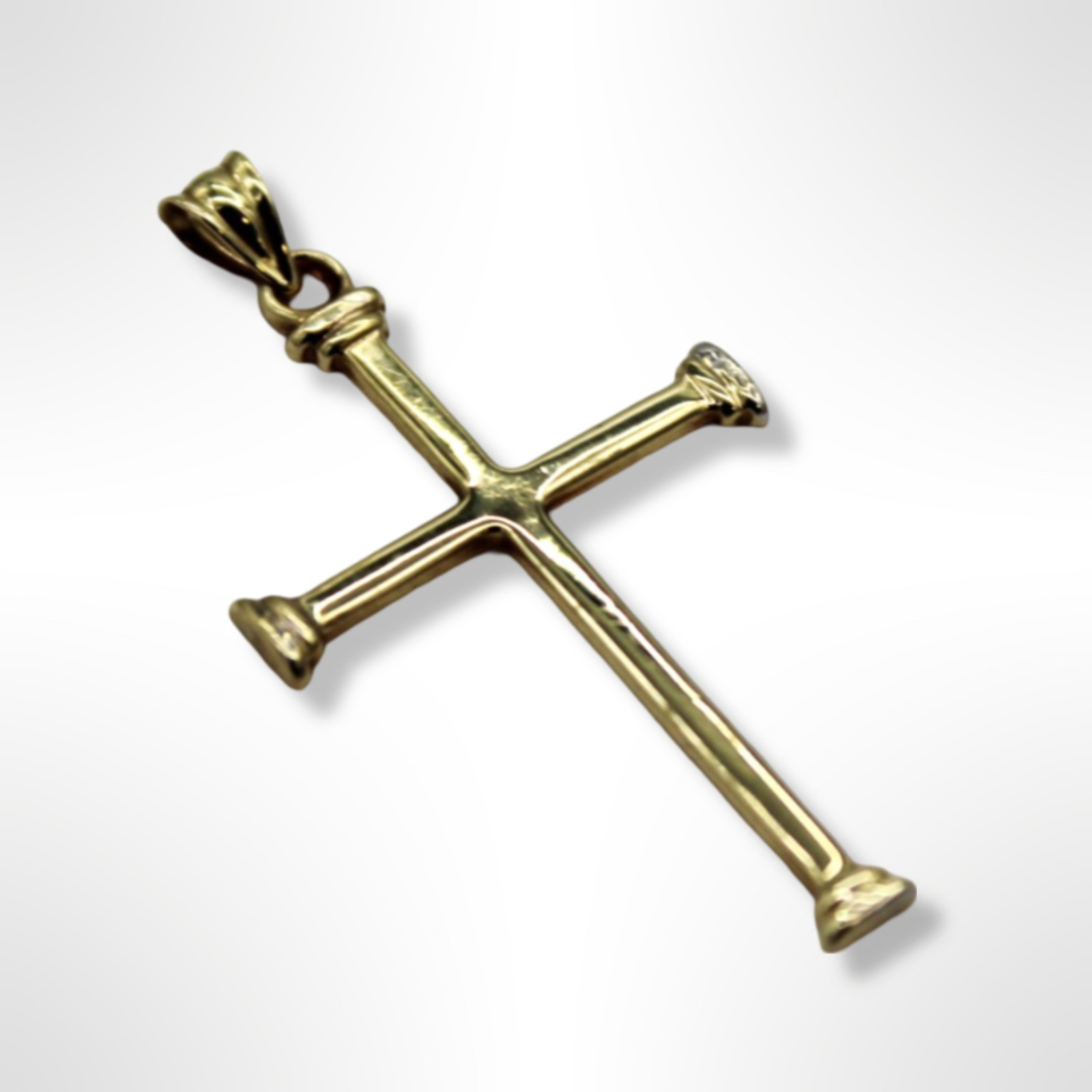 10K Yellow Gold Made in Turkey Cross Pendant - Gem