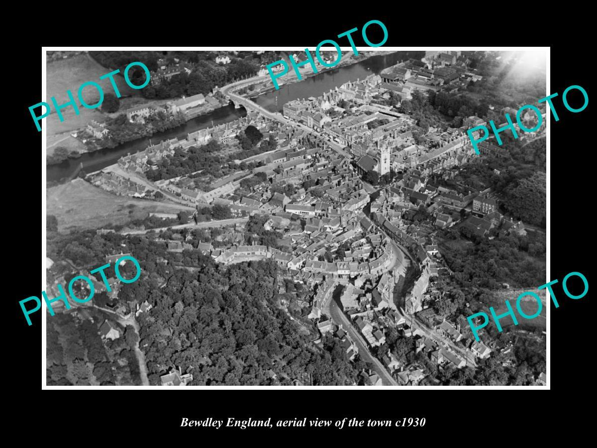 OLD 8x6 HISTORIC PHOTO OF BEWDLEY ENGLAND AERIAL VIEW OF THE TOWN 1930 ...