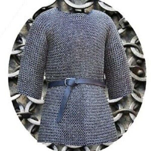 6 mm chain mail shirt Half Sleeve Round Riveted with Soiled ring ...