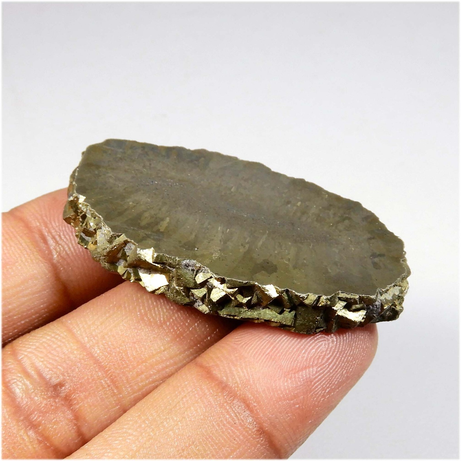 Natural Pyrite Slice Geode Cabochon 142 Cts Loose Golden Gemstone #8276 ...