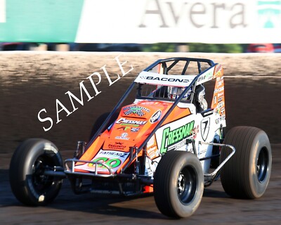 BRADY BACON #69 FATHEADZ SPRINT CAR ON TRACK 8X10 GLOSSY PHOTO P7 | eBay