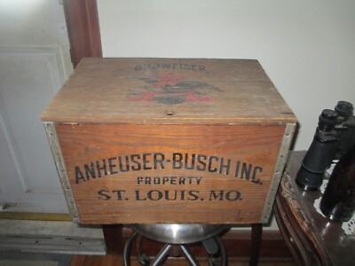 1976 ANHEUSER BUSCH Budweiser 100 Year Anniversary Wooden Box Crate ...