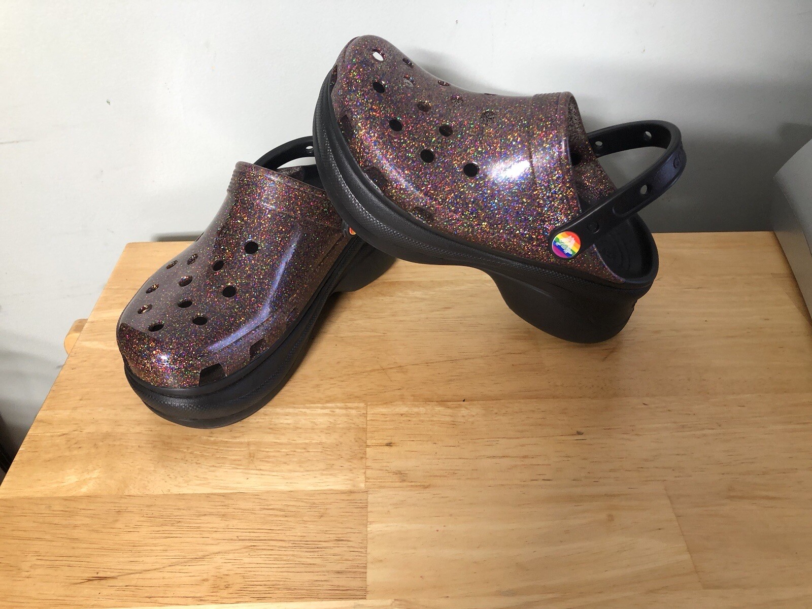 Crocs Classic Translucent Glitter Bae Platform Clogs … - Gem