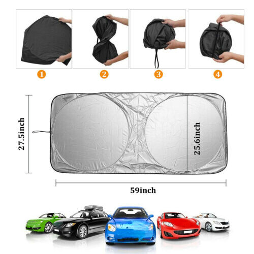 UV Block Foldable Car Front Rear Window Windshield Sun Shade Shield ...