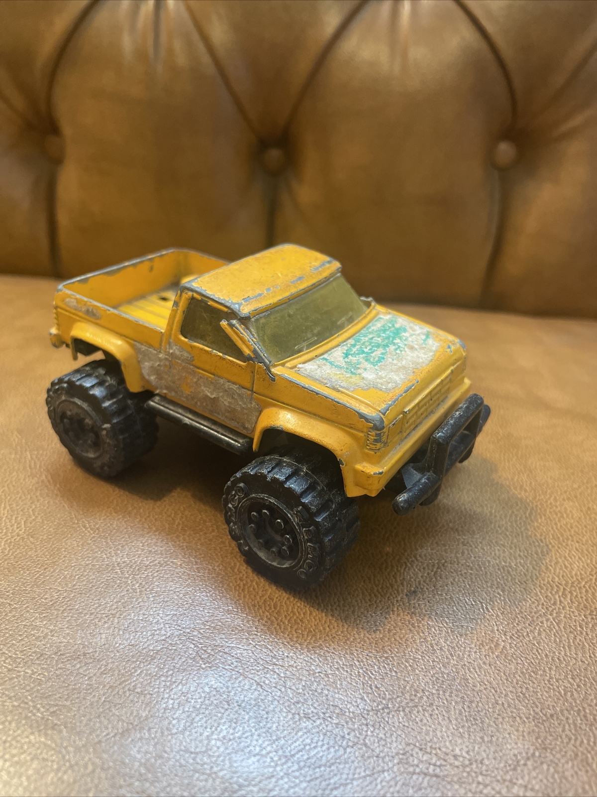 Vintage 1987 Remco Yellow Monster Truck Diecast 7" inch pickup Tow ...