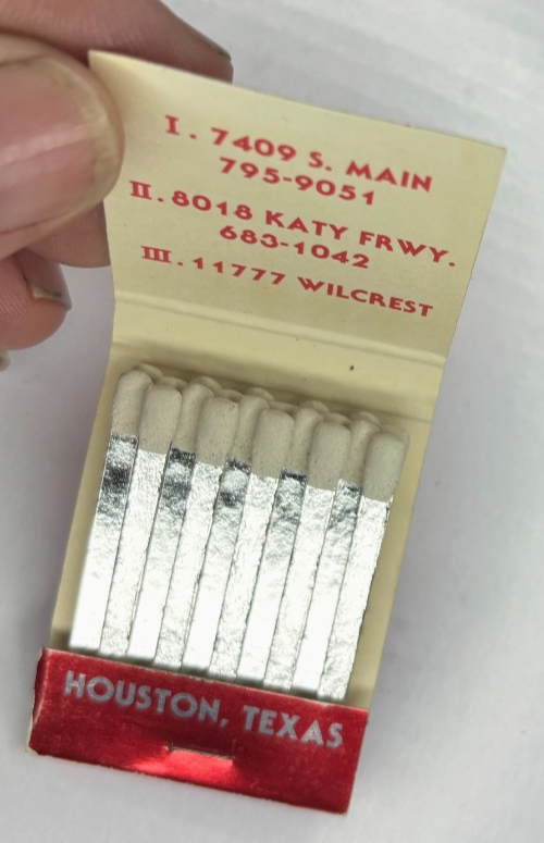 VTG! Captain Benny's Half Shell Oyster Bar Matchbook! Houston Texas ...