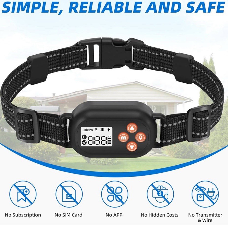 GPS Wireless Dog Fence, Pet Electric Containment System, IPX6 ...