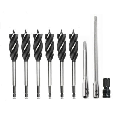 4 Flute Wood Auger Bits 10-35mm Joiner Carpenter Drill Bit Fast Cut Hex ...