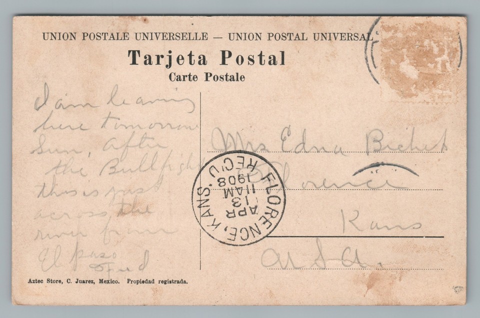 Juarez Bullring—Rare Antique PC Plaza de Toros—Bullfighting Antique ...