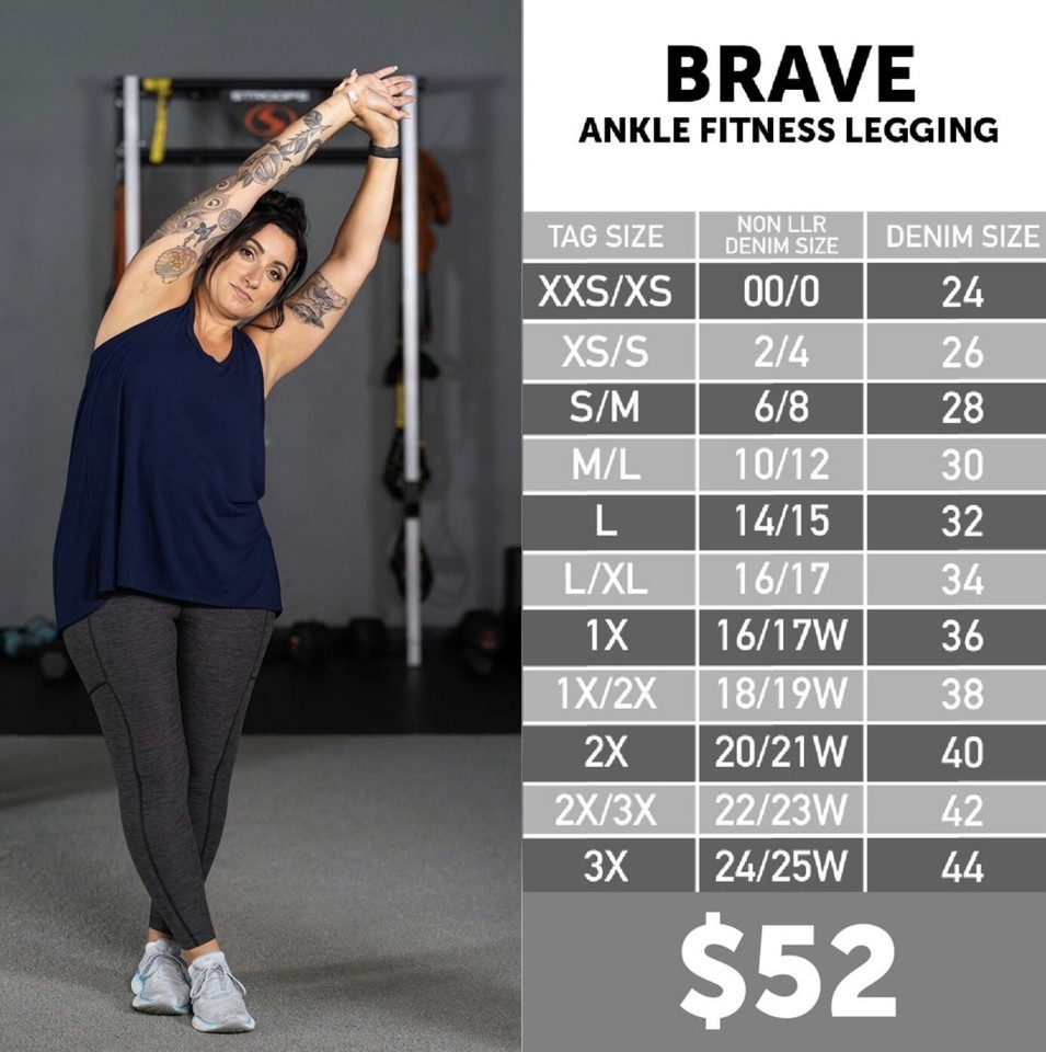 NWT LuLaRoe 3X Brave Ankle Fitness Leggings Rise Workout Collection ...