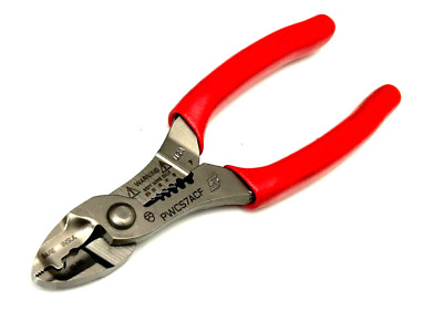 Snap On Tools PWCS7ACF Red Soft Grip 7" Wire Stripper Cutter Crimper ...