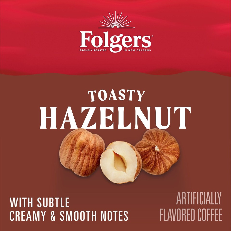(3 pack) Folgers Toasty Hazelnut Artificially Flavored Ground Coffee, 9 ...