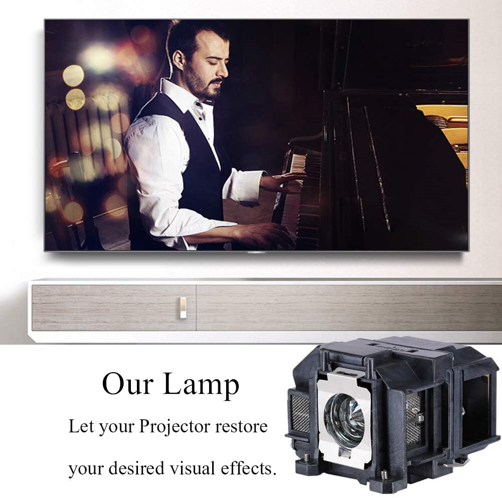 Replacement Lamp W/Housing for EPSON ELPLP67 / V13H010L67 EB-S02/S11 ...