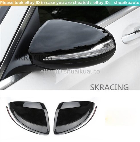 Black Side Wing Mirror Rear view Cover For Benz new C E S GLC Class ...