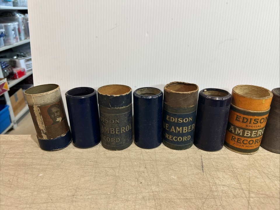 (12) Antique Edison Blue Records Music Wax Cylinders | eBay
