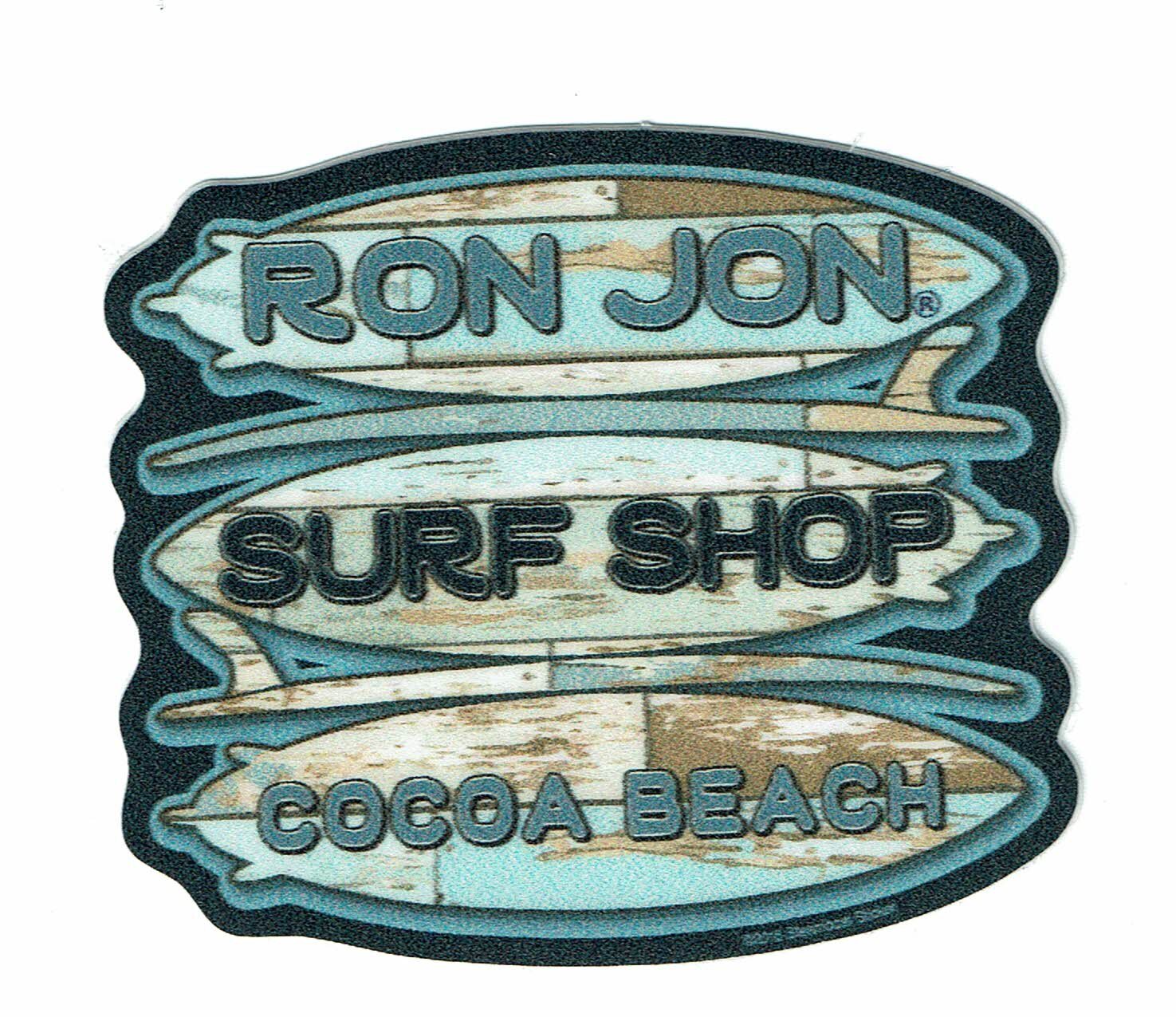 Ron Jon Surf Shop Sticker WOODEN SURFBOARDS ... 2" x 1.75" | eBay