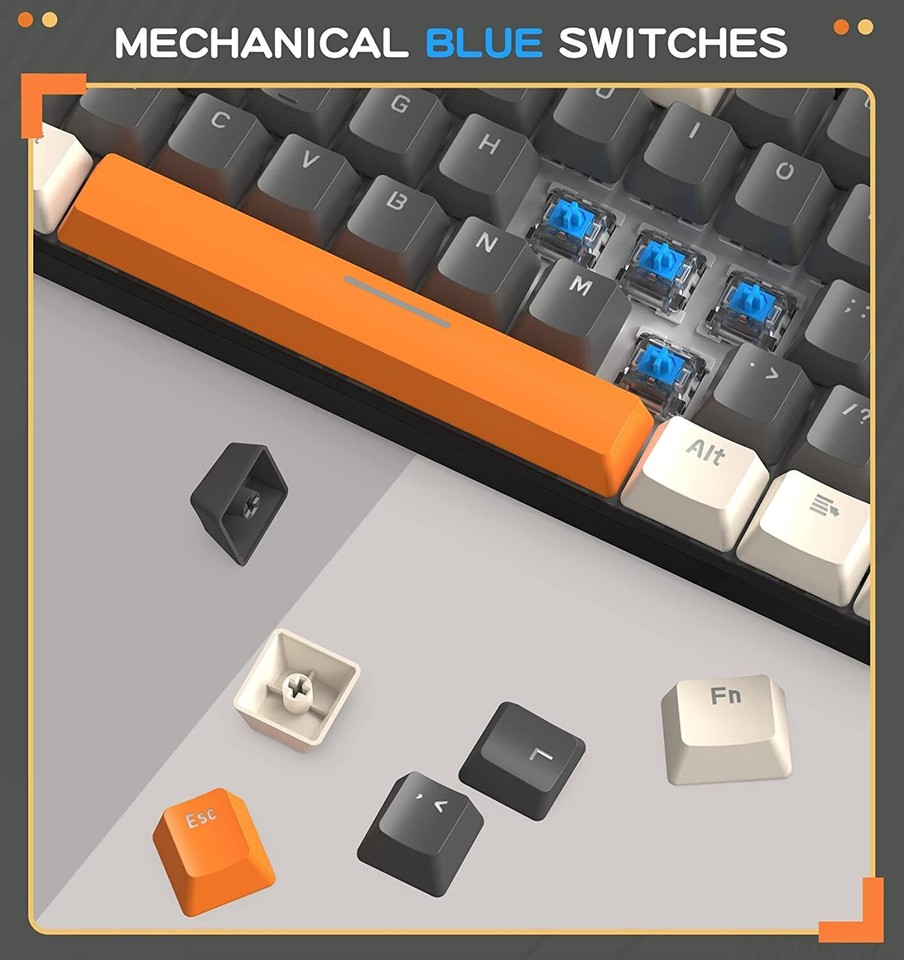 Grey Mechanical RGB Backlit Keyboard&6400DPI Mouse&Custom Keyboard ...