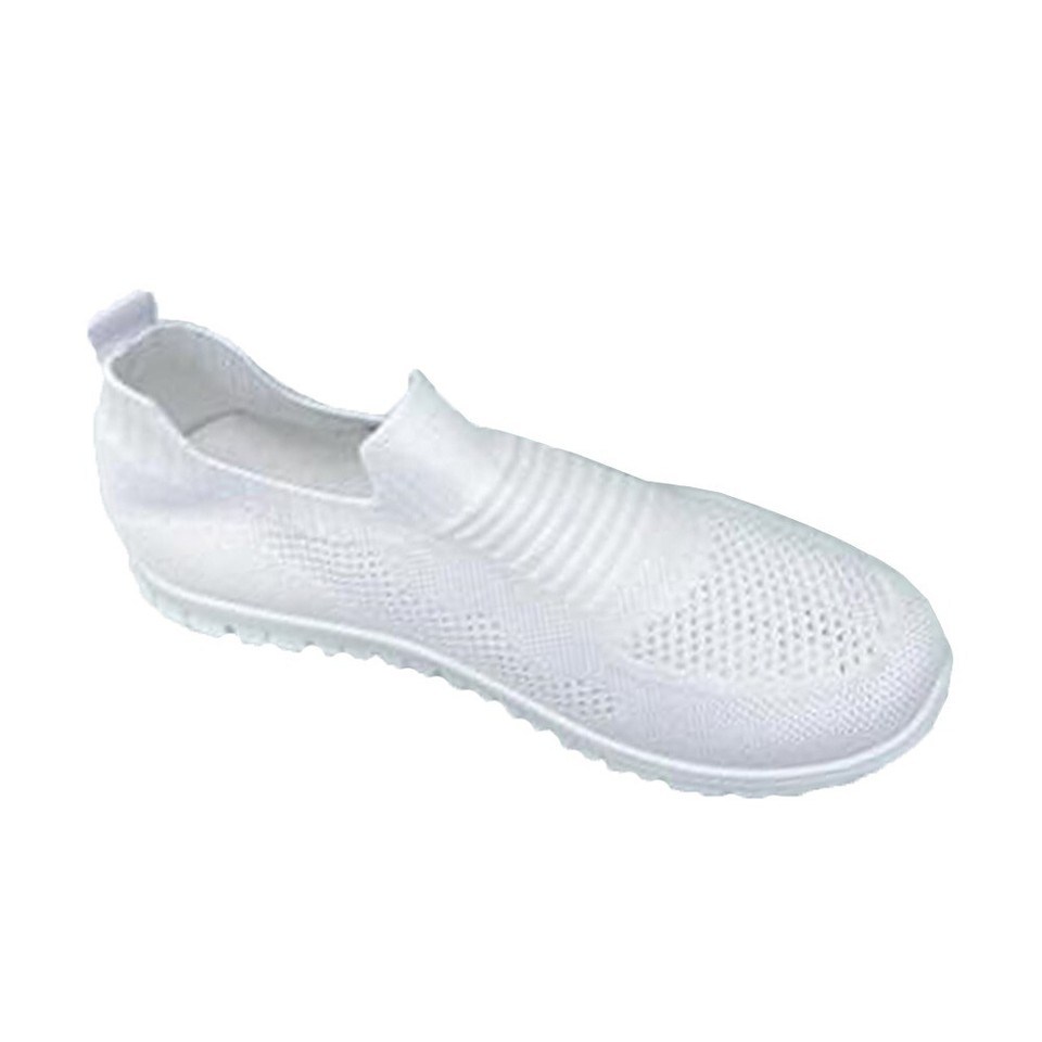 Women's Slip On Mesh Trainers Sneakers Run Fitness Gym Sports Pumps ...