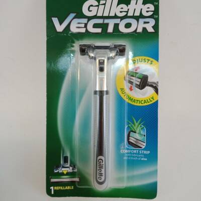 5x Gillette Vector Razor Contour Plus Blade Handle Twin Blades SHAVER ...