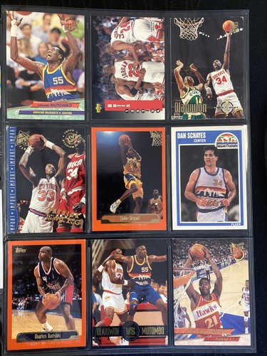 9 NBA Basketball Cards, Kobe Bryant, Barkley, Mutombo, Ewing, Olajuwon ...