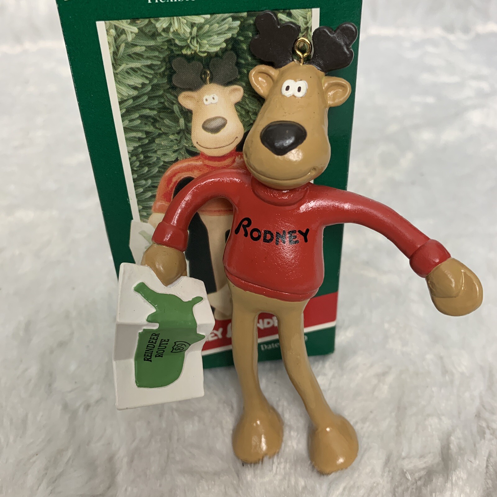 Hallmark Keepsake Rodney Reindeer 1989 Flexible Bendable Vintage ...