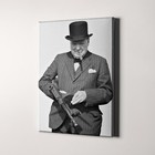 Winston Churchill Tommy Machine Gun Smoking Cigar WW2 Canvas Wall Art ...