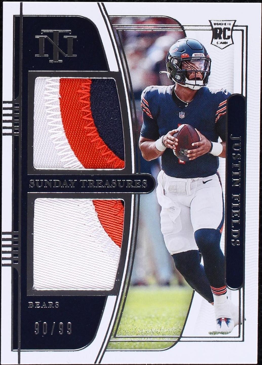 2021 Panini National Treasures - Sunday Treasures Justin Fields #ST-JF /99 (MEM, RC) for sale ...