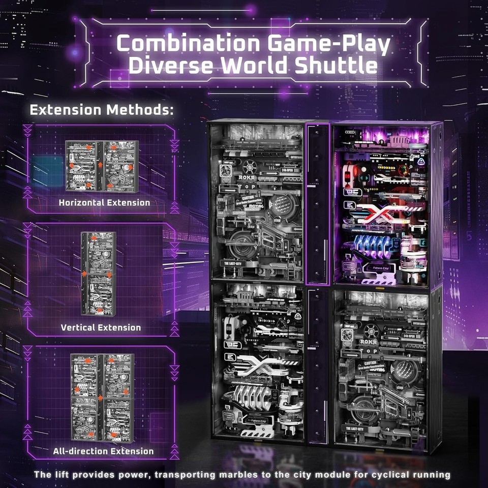 ROKR Parallel World Marble Run LED Glow in The Dark 3D Puzzle Model ...