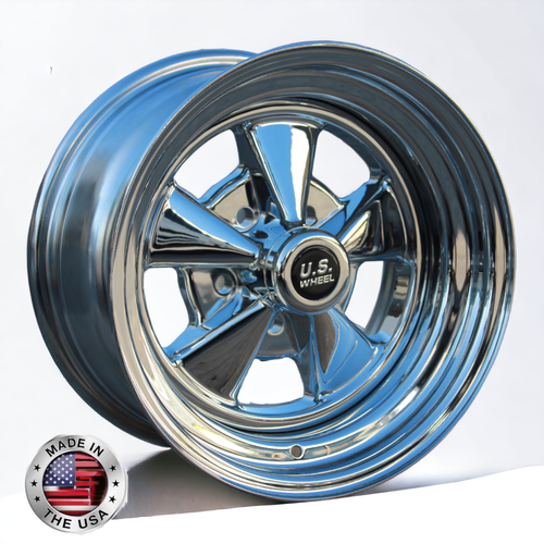 15" SS Cragar Old School US Wheel Staggered Fitment Fits For Valiant ...