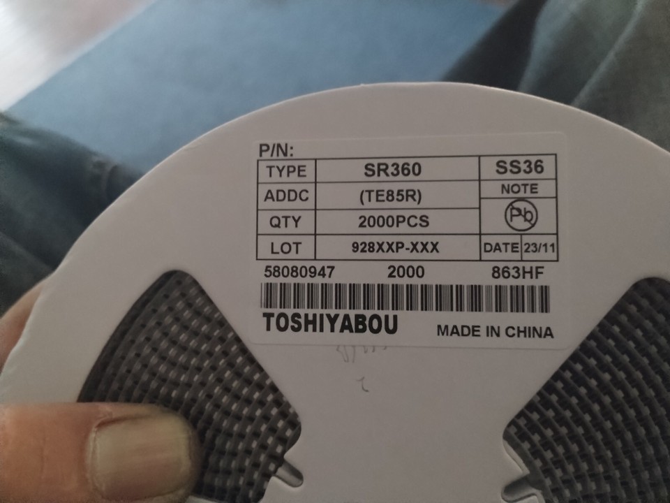 20 Pcs TOSHIBA 60V/3A Schottky DIODE SR360, SS36,SK36 SMD DO-214AC US ...