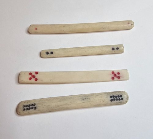 ~4~ c.1920-30s MAH-JONG BONE DOT COUNTING SCORING TALLY STICKS MA JONGG ...
