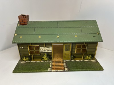 Vintage Marx Toy Tin Litho Building US Army Headquarters Training ...