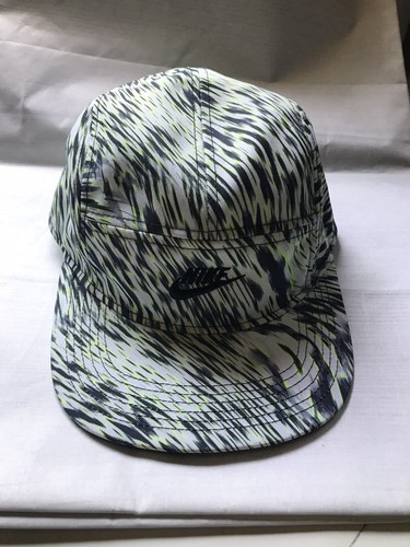 EUC! VTG Nike AW84 Adjustable Cap 5 Panel Tiger Stripe Neon Green Black ...