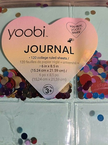 Yoobi Glitter Pockets Journal Green Hard Cover 6 x 8.5 Inches School ...