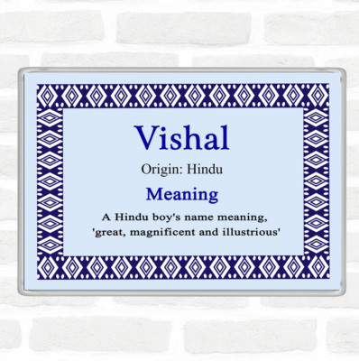 Vishal Name Meaning Jumbo Fridge Magnet Blue | eBay UK