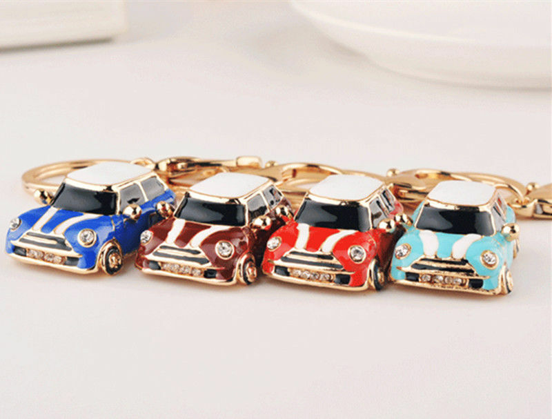 Red/Blue Car Model Keychain Girl's Vintage Gold Plating Fashion Party ...