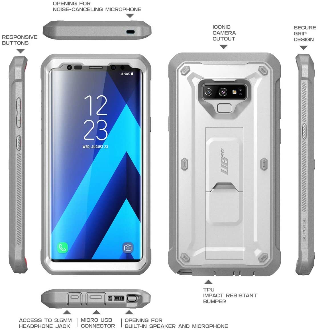 SUPCASE for Samsung Galaxy Note 9 Full Body Rugged Screen Case Hard ...